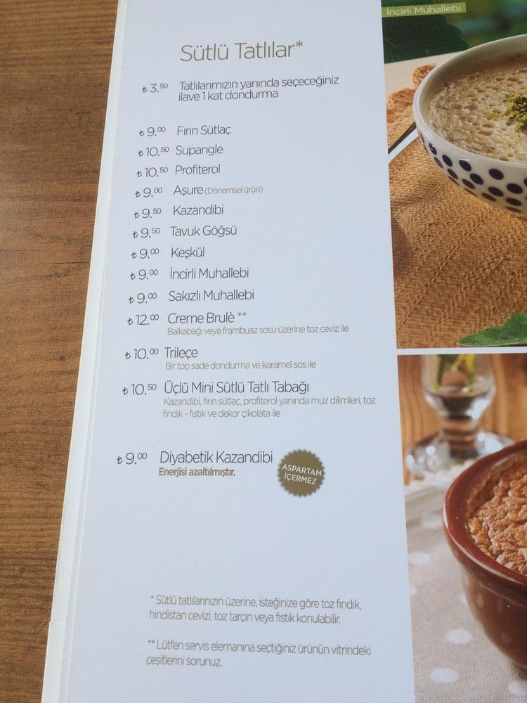 Menu at A Plus Mado, Istanbul