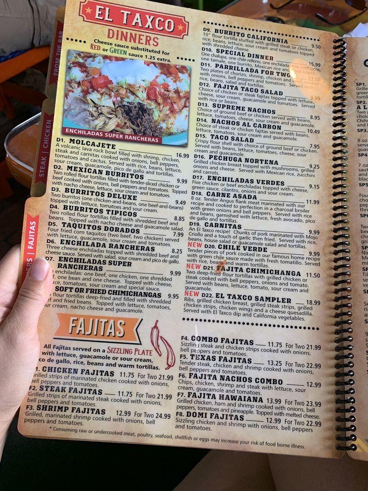 Menu at El Taxco Mexican Grill & Bar, Somerset, 918 S Hwy 27