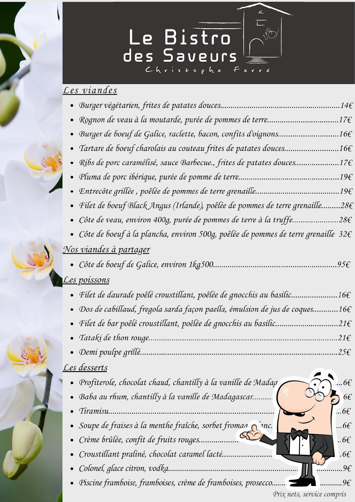 LE BISTRO DES SAVEURS-CHRISTOPHE FERRÉ, Le Tignet - Menu du restaurant ...
