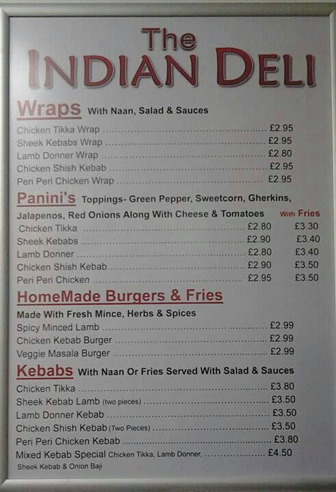 Menu at The Indian Chef restaurant, Sheffield