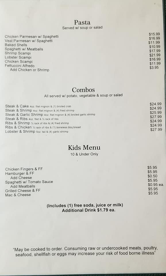Menu at The Station House pub & bar, Llewellyn, 101 Willing St