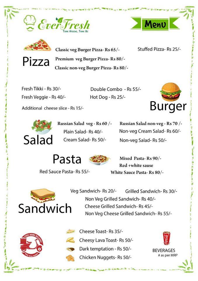 Menu at EVER FRESH FOODS, Meerut
