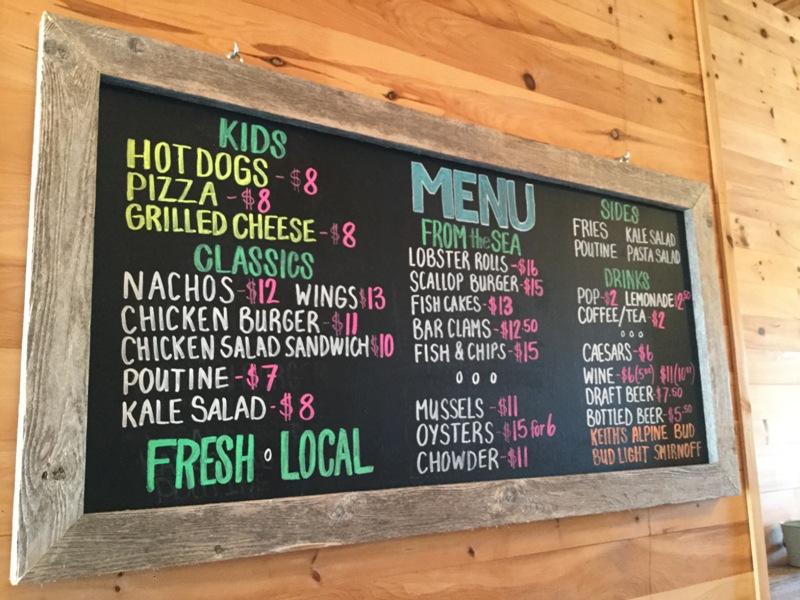 Menu at On The Dock restaurant, North Rustico