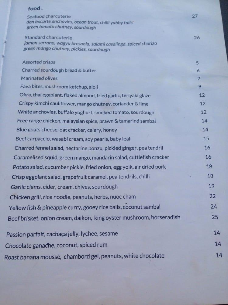 Menu at The Standard pub & bar, Northbridge
