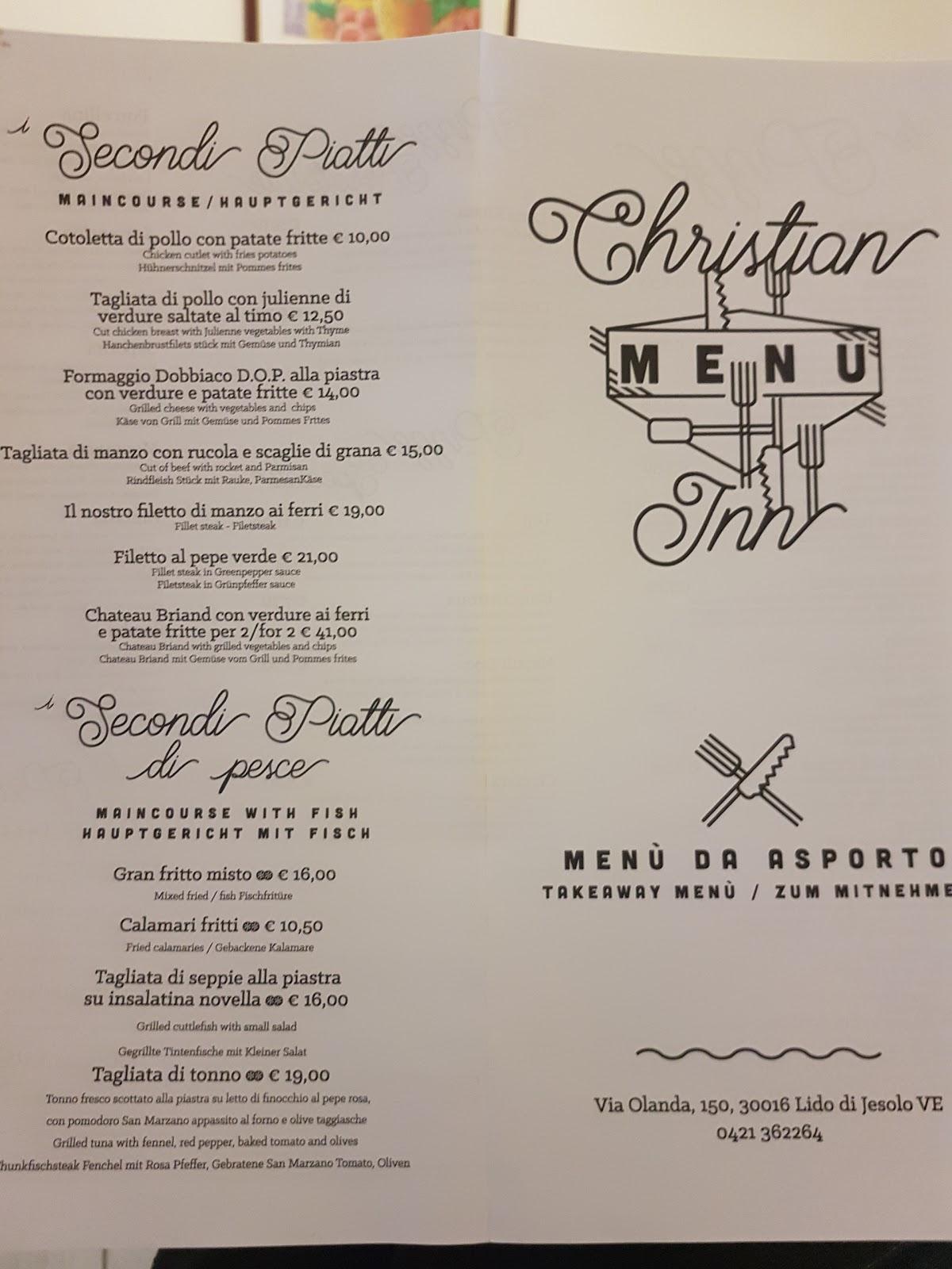 Menu at Ristorante "Christian", Jesolo