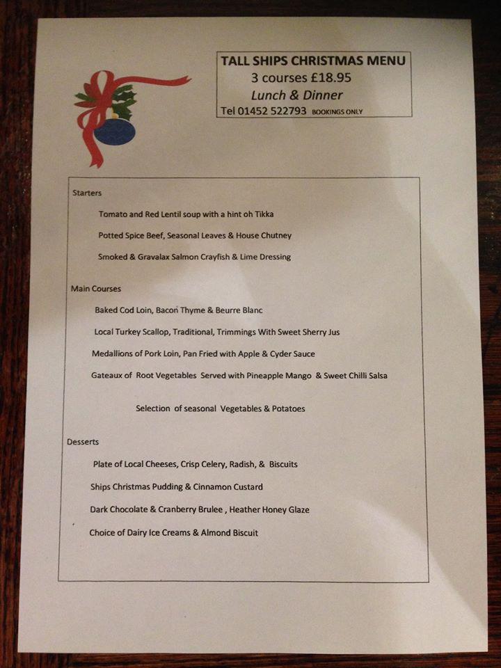 Menu at The Tall Ship pub & bar, Gloucester