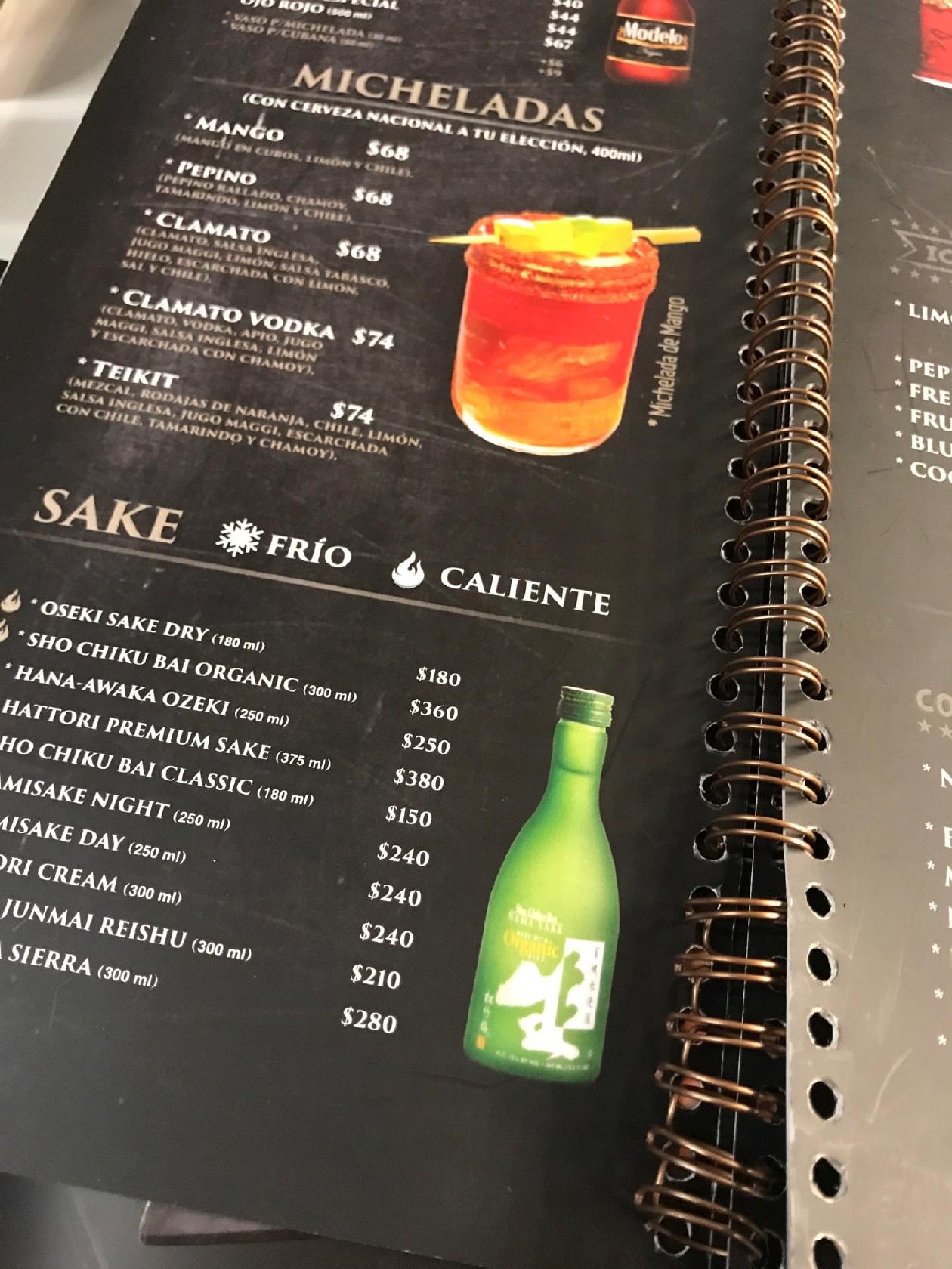 Menu at Teikit Sushi & Noodles restaurant, Mexico City, Avenida Prado ...