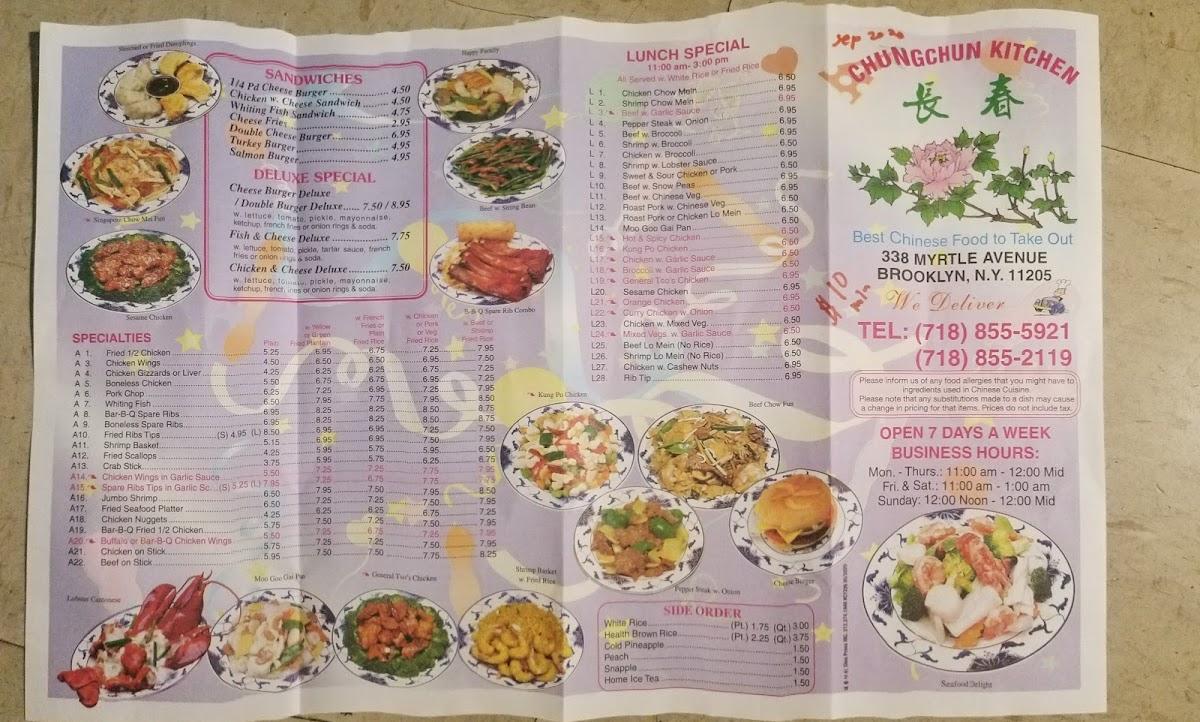 Menu at Chung Chun Kitchen restaurant, New York City
