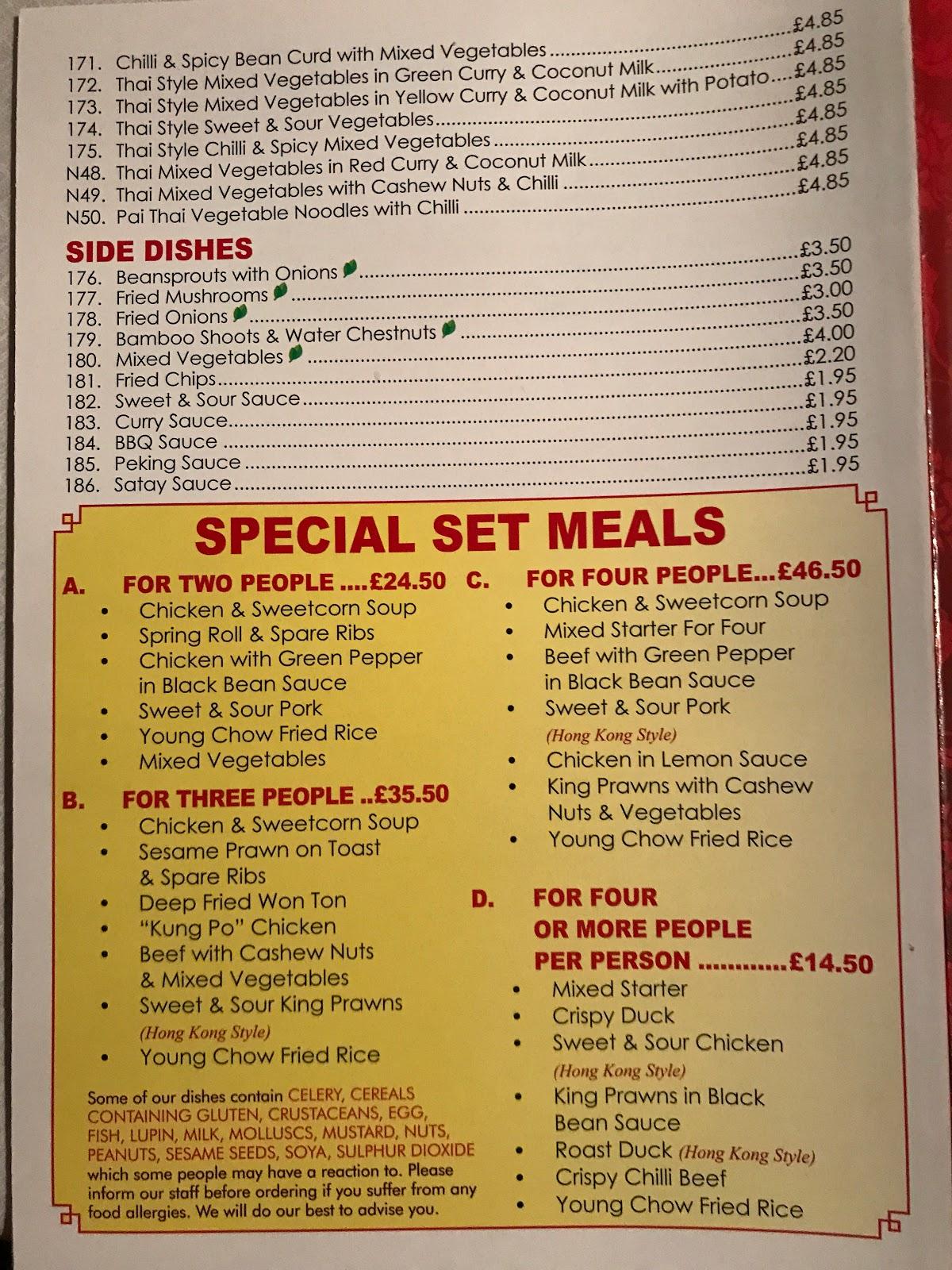 Menu at Honeymoon Restaurant, Barnstaple