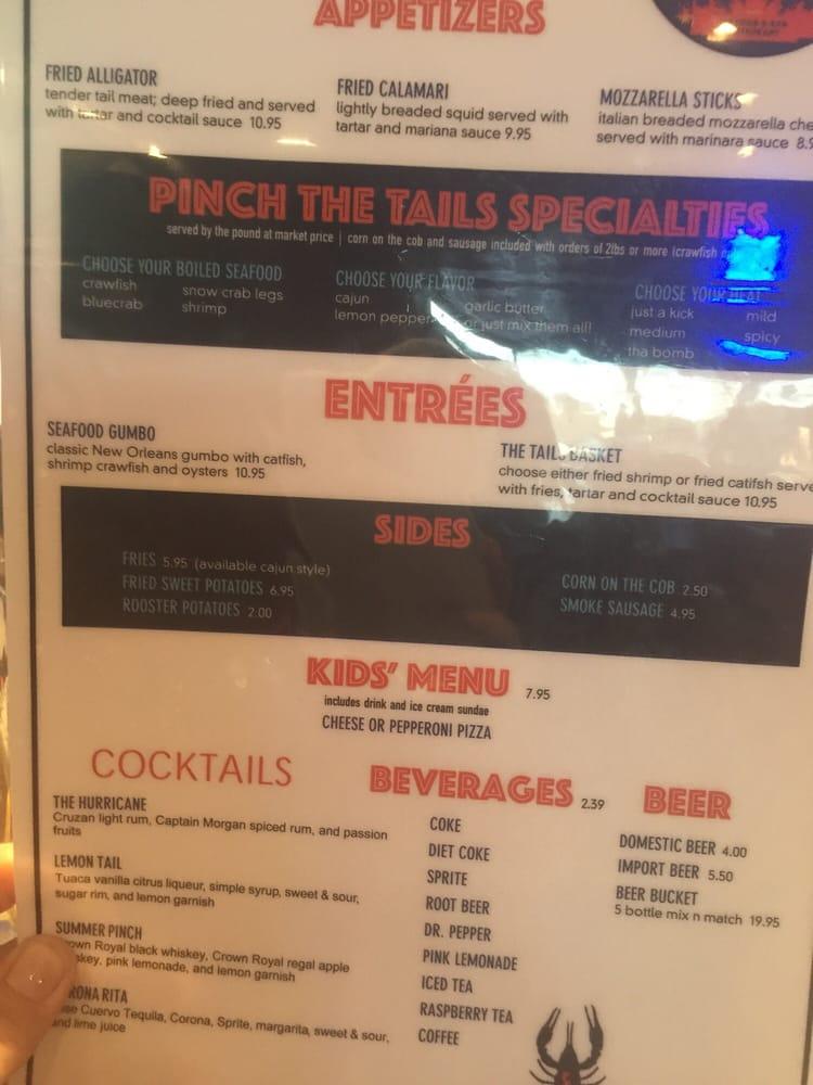 Menu at Pinch The Tails pub & bar, Dallas