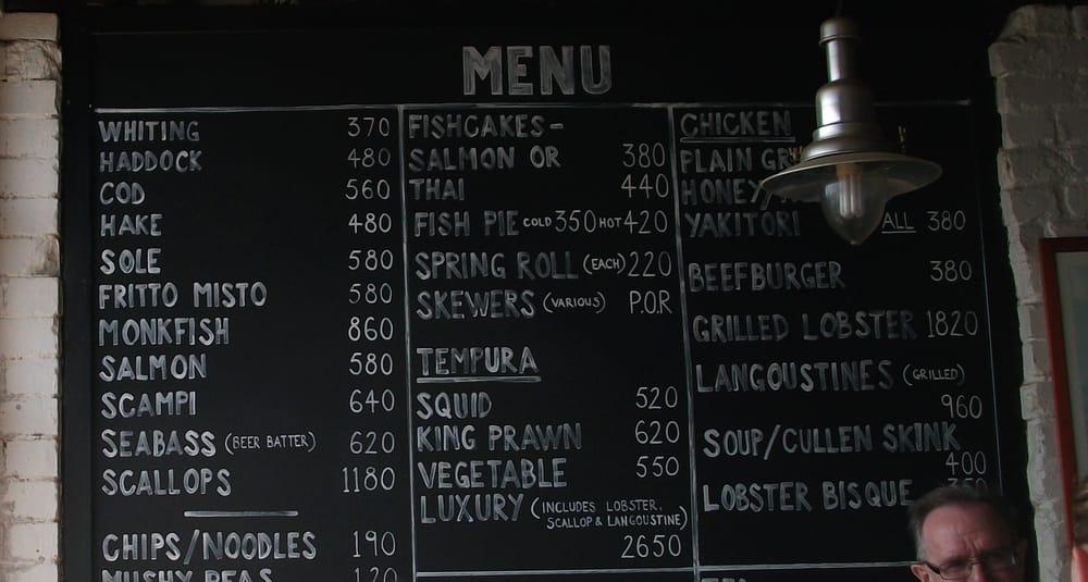 Menu at The Wee Hurrie fast food, Troon