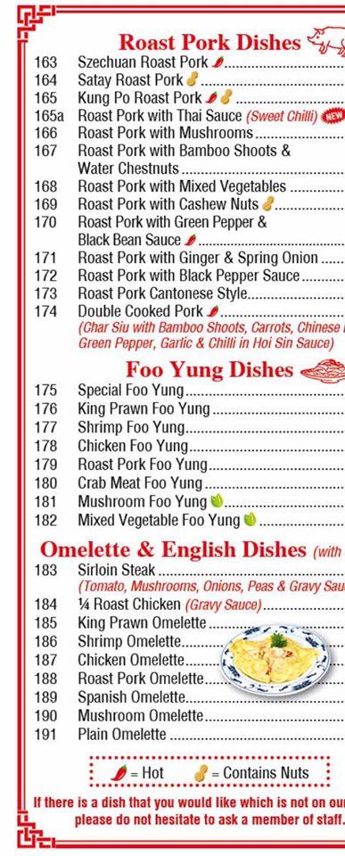 Menu at Wing Lok Chinese Takeaway fast food, Kingswinford