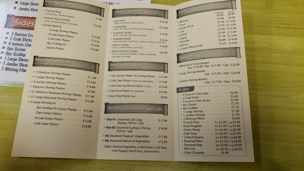 Carta del restaurante Father & Son Seafood, Lorton