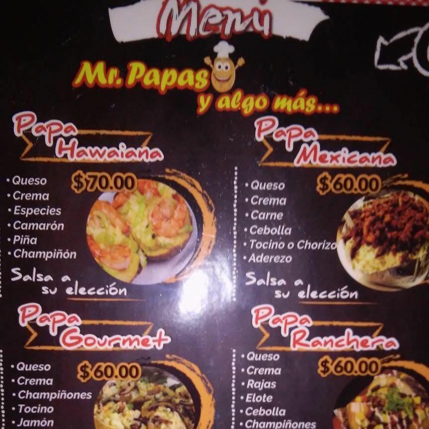 Carta del restaurante Mr. Papas, Ciudad Lerdo
