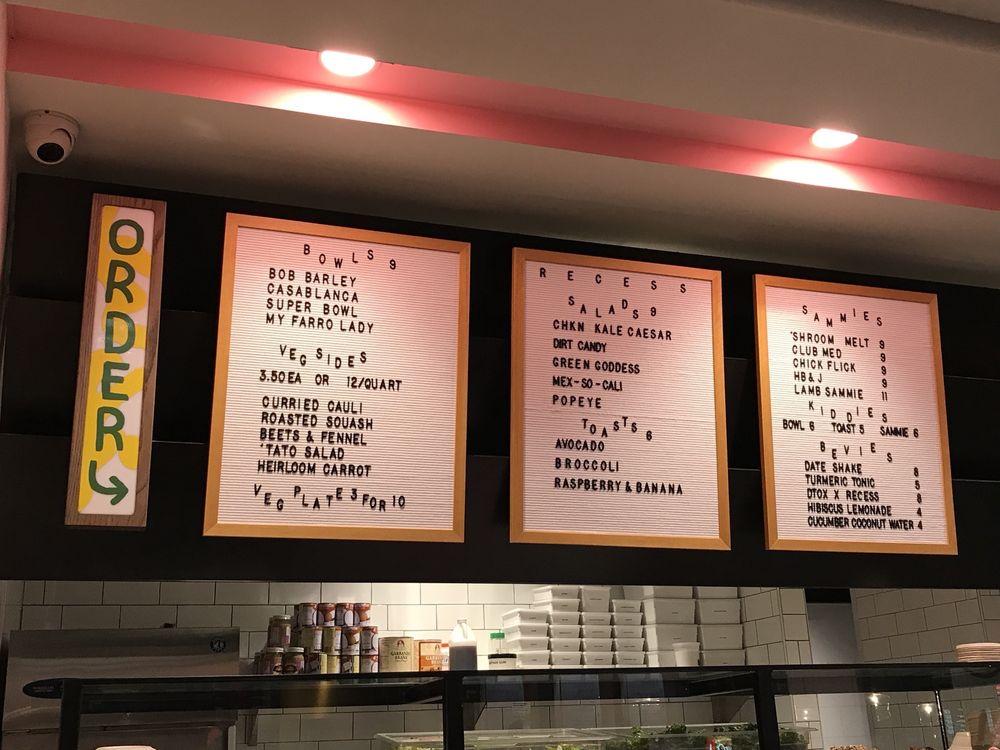 Menu at Recess (Krog Street) pub & bar, Atlanta
