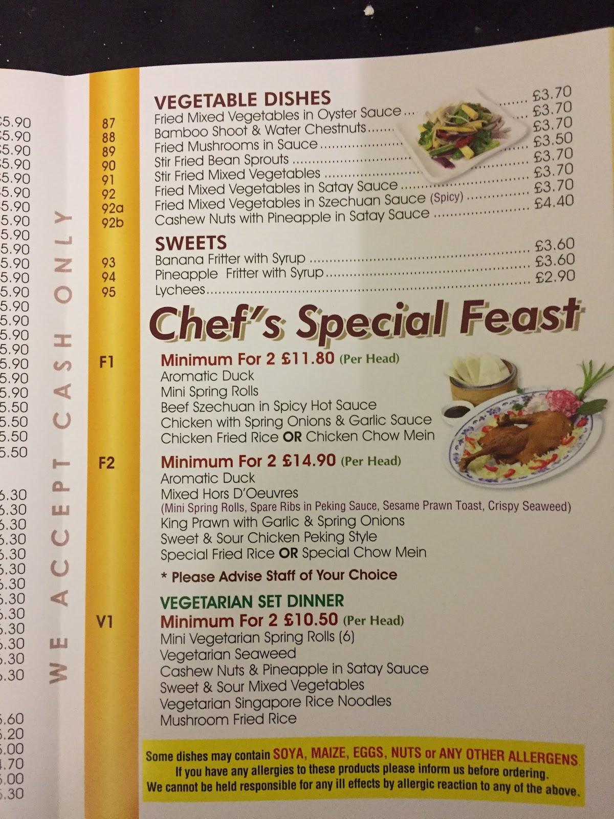 Menu at The Cherry House fast food, Worthing