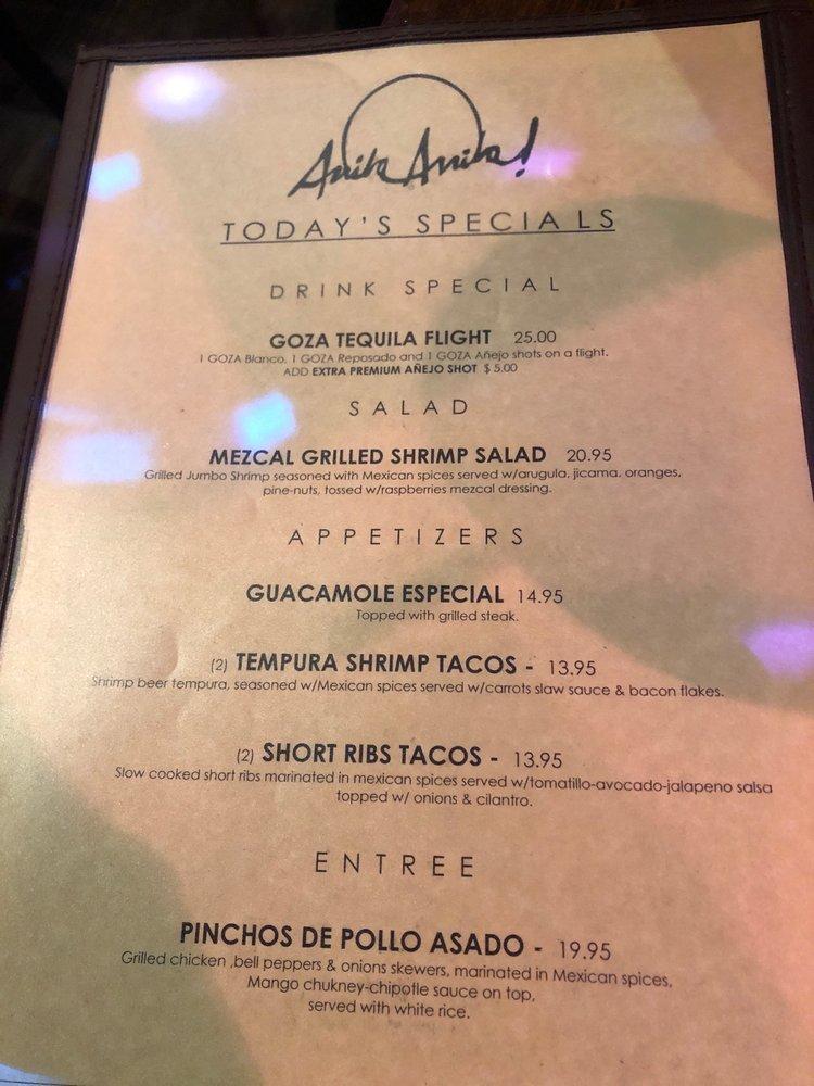 Menu at Arriba Arriba restaurant, West New York, 762 9th Ave