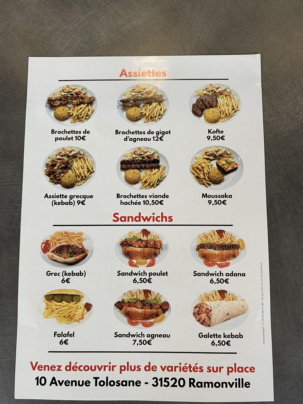 Menu au Aspendos Kebab restaurant, Ramonville-Saint-Agne