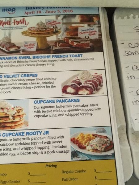 Menu at IHOP restaurant, Vero Beach, US-1