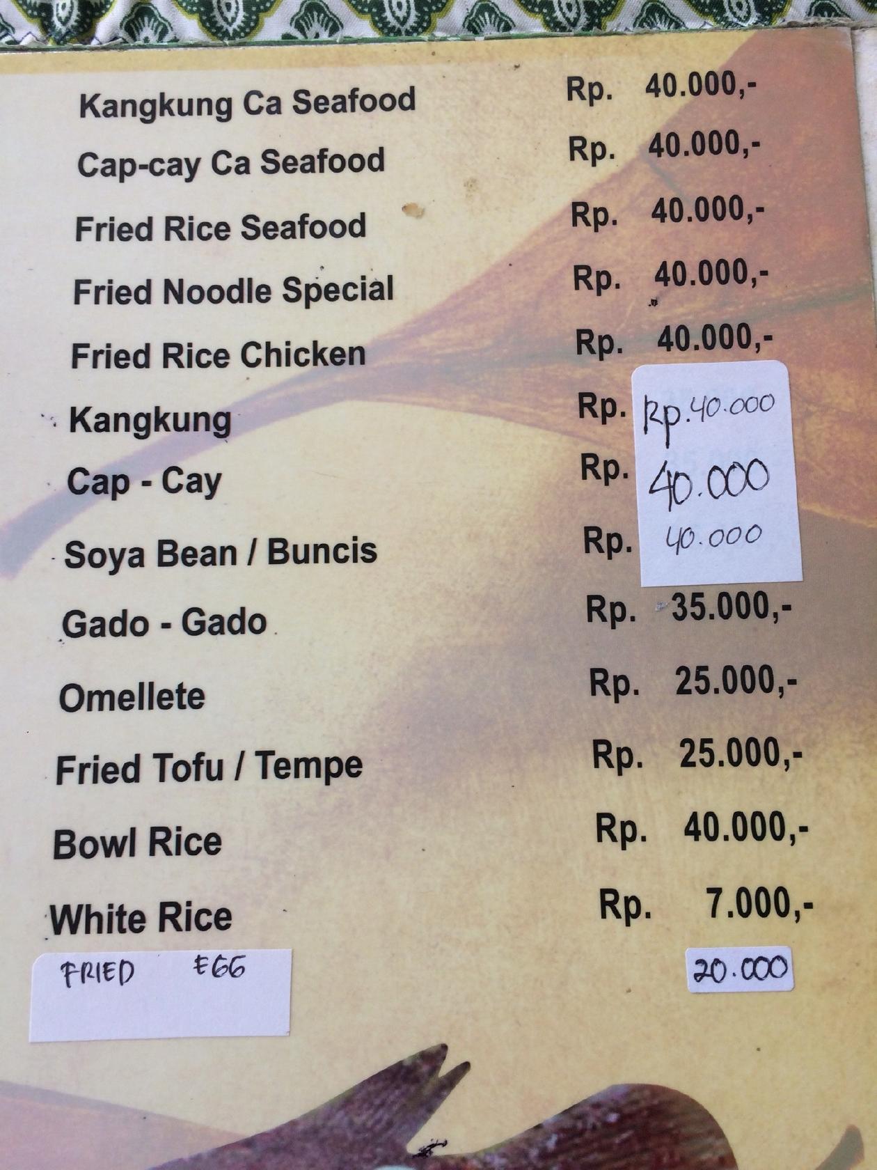 Menu at Kali Opak Resto restaurant, Purwomartani