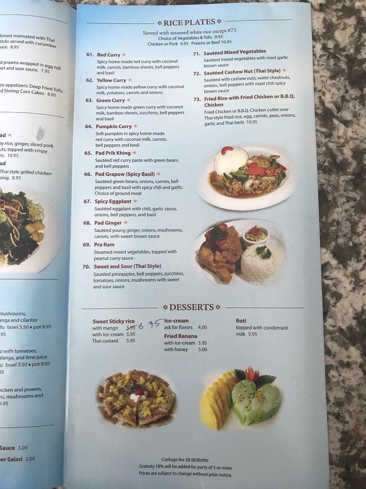 Menu at Lone Tree Thai Cuisine restaurant, Brentwood