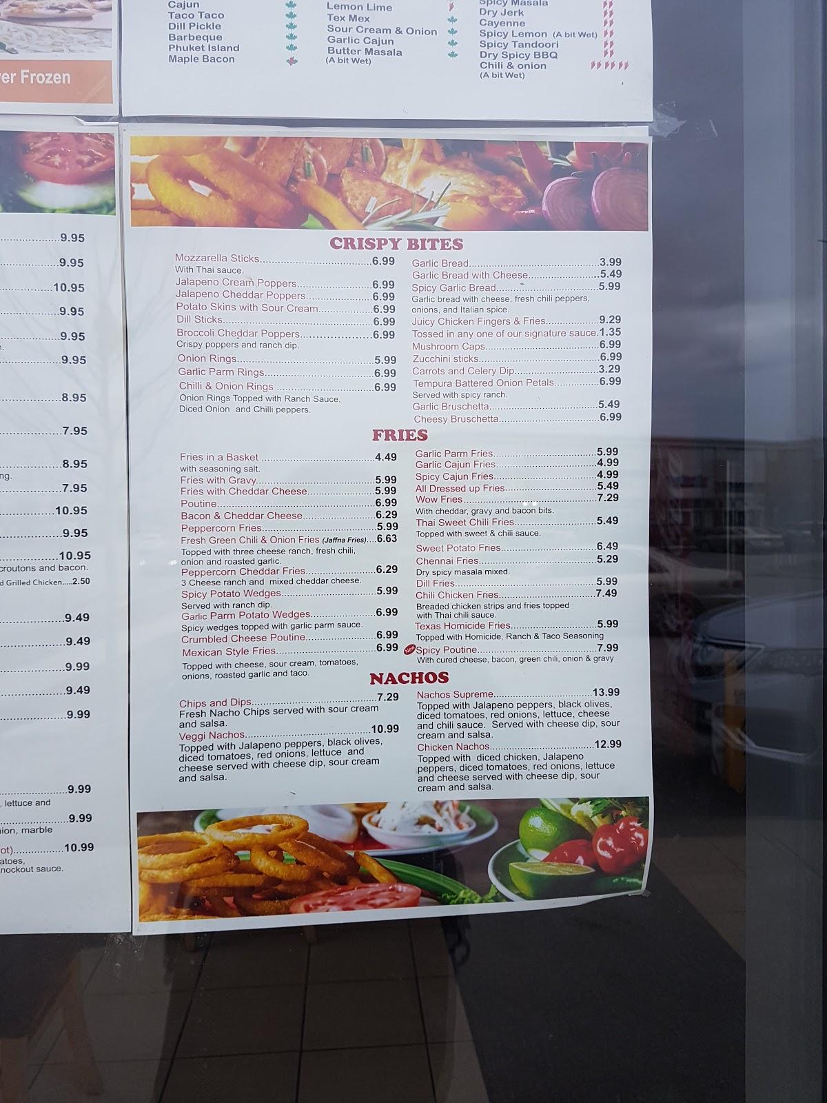 Menu at Wow! Wing House pizzeria, Markham, 50 New Delhi Dr