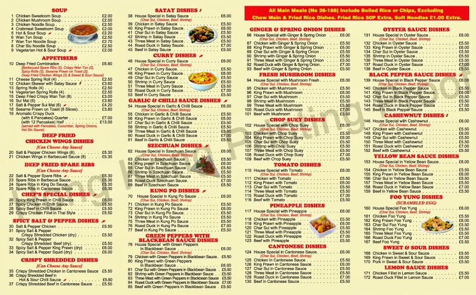 Menu at Castle Rise Fish & Chips restaurant, Runcorn