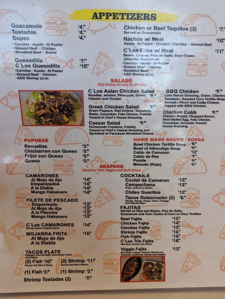Menu at C'los Restaurant, Coachella, Harrison St #117