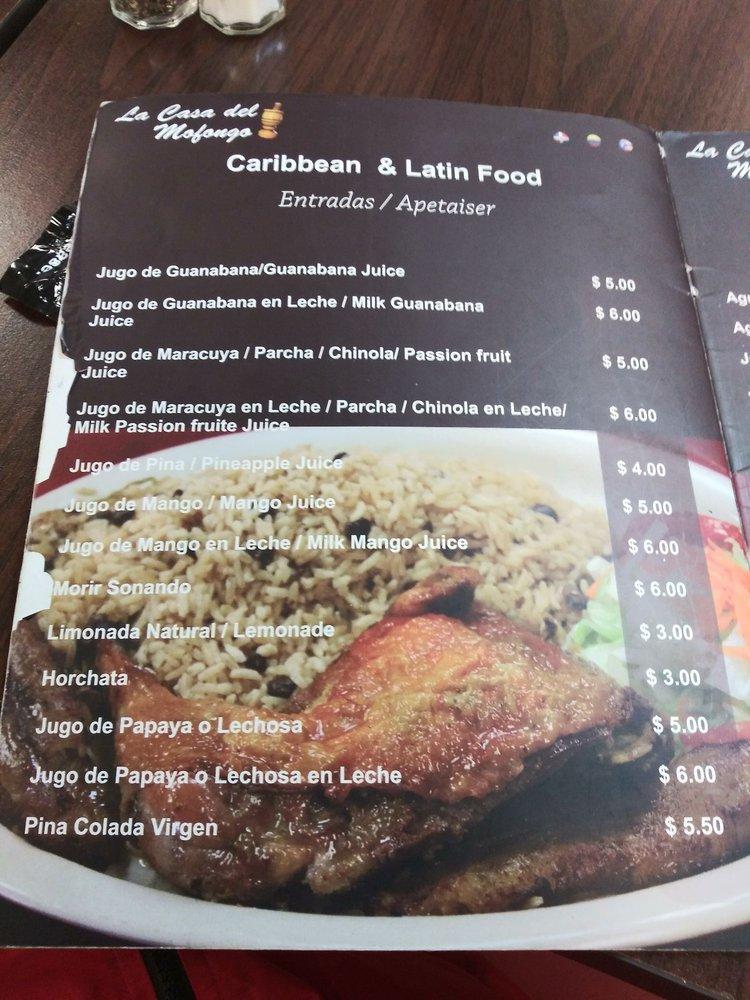 Menu at La Casa Del Mofongo restaurant, Houston, 125 E Edgebrook Dr suite c