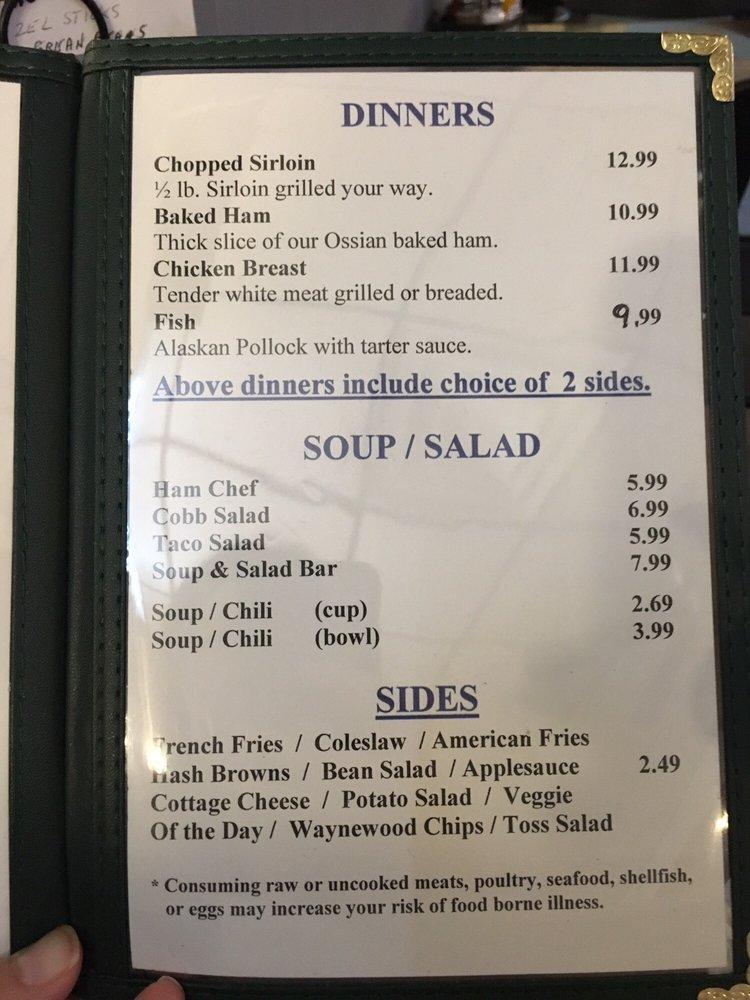 Menu at Waynewood Inn restaurant, Fort Wayne