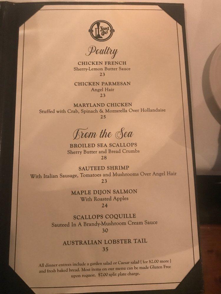 Menu at Yard of Ale restaurant, Piffard
