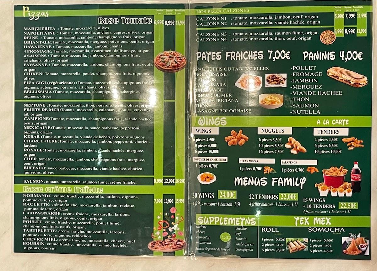 Menu au Pizza Gigi pizzeria, Paris
