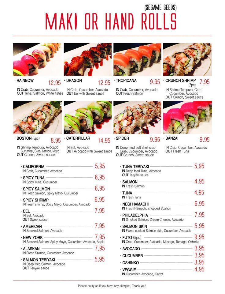 Menu at Bento Cafe, Hainesville, 9 W Belvidere Rd