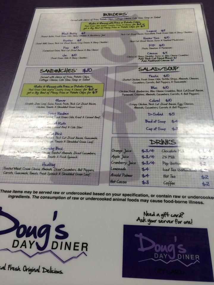 Carta del restaurante Doug's Day Diner - Downtown Loveland, Loveland