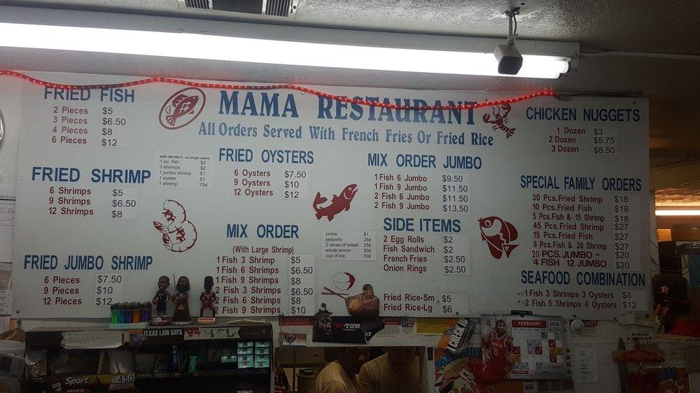 Carta del restaurante Mama Seafood, Houston