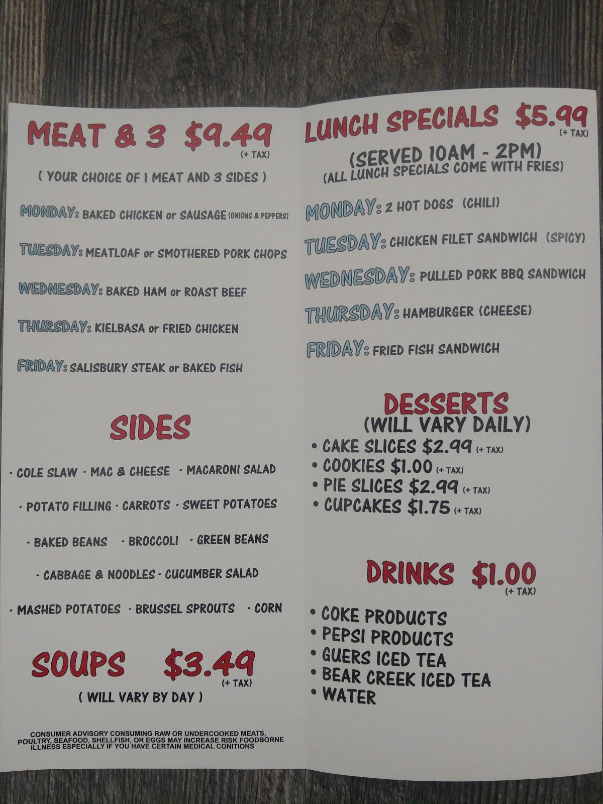 Menu at Nicki's Eats & Sweets restaurant, Nesquehoning