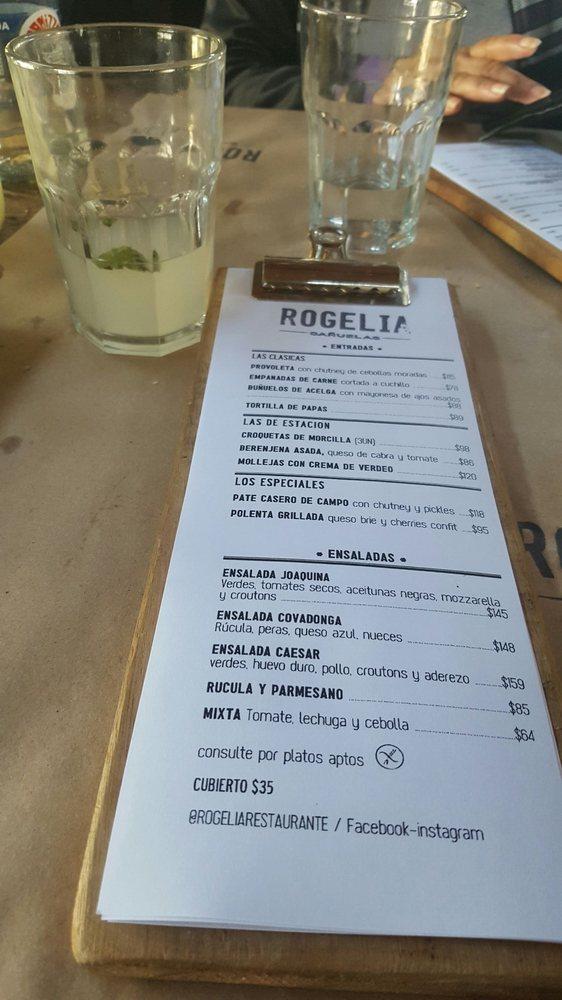Carta del restaurante Rogelia, Cañuelas