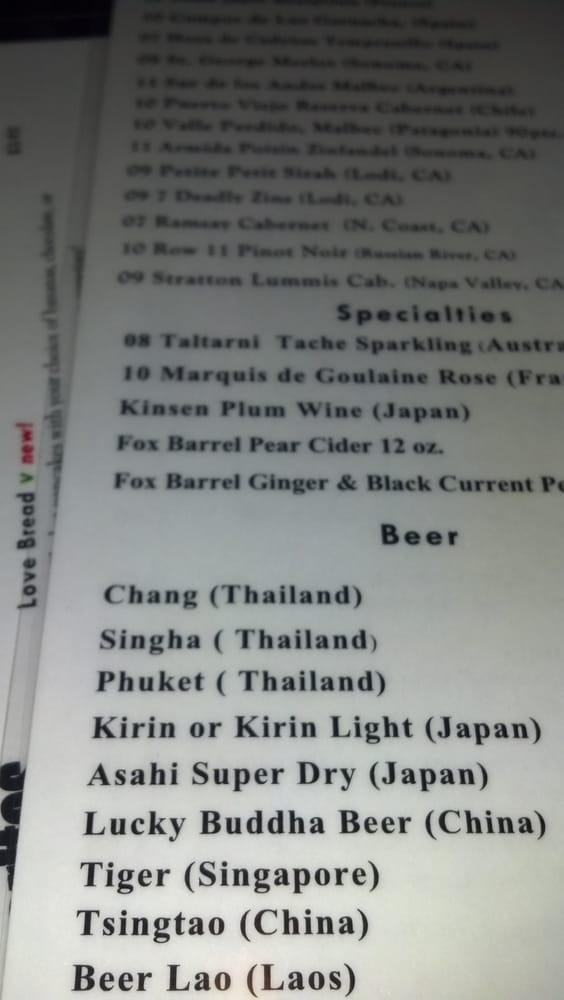 Menu at The Wild Thaiger desserts, Phoenix, N Central Ave