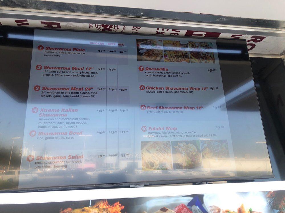 Menu at XTREME SHAWARMA restaurant, Fresno