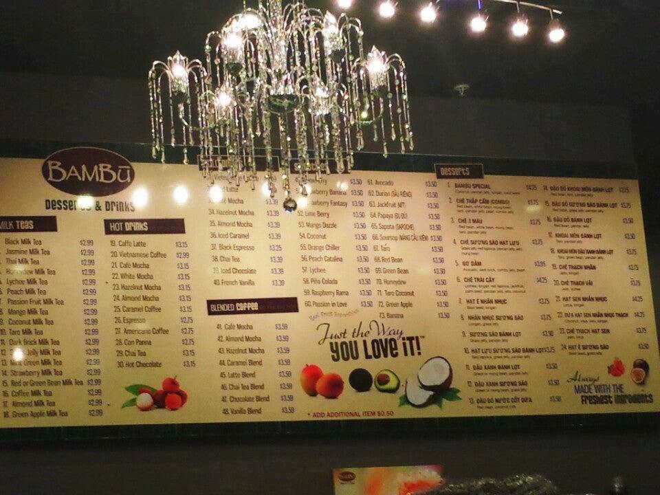 Menu at BAMBU Desserts & Drinks, Kent