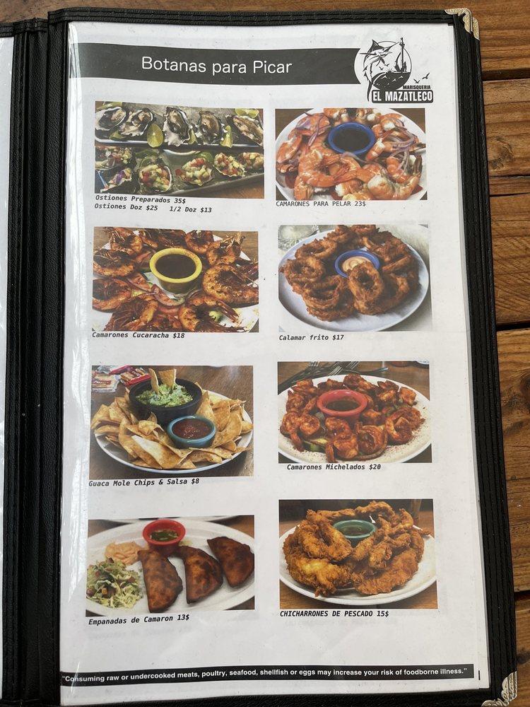 Menu at Maza Restaurant, San Jose