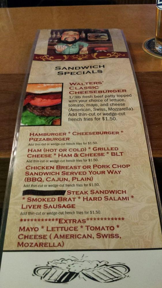 Menu at Walters' on North pub & bar, Wauwatosa