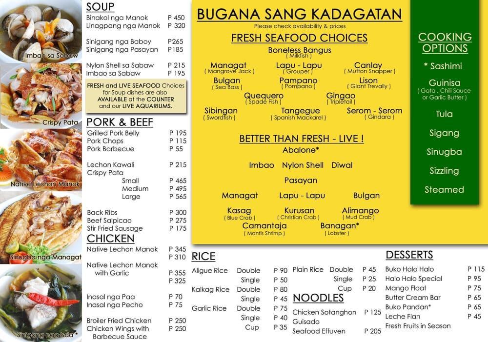 Menu at Breakthrough Restaurant, Iloilo City, MGH8+WWQ