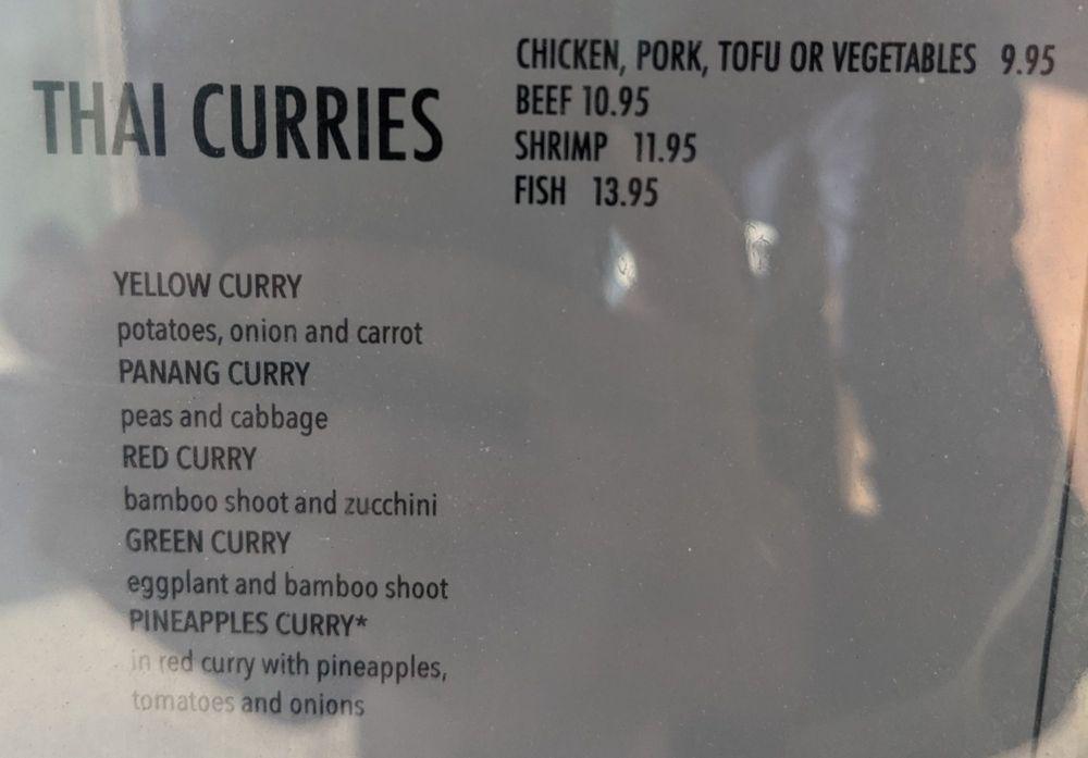Menu at Cibo Thai restaurant, La Crescenta-Montrose, Honolulu Ave