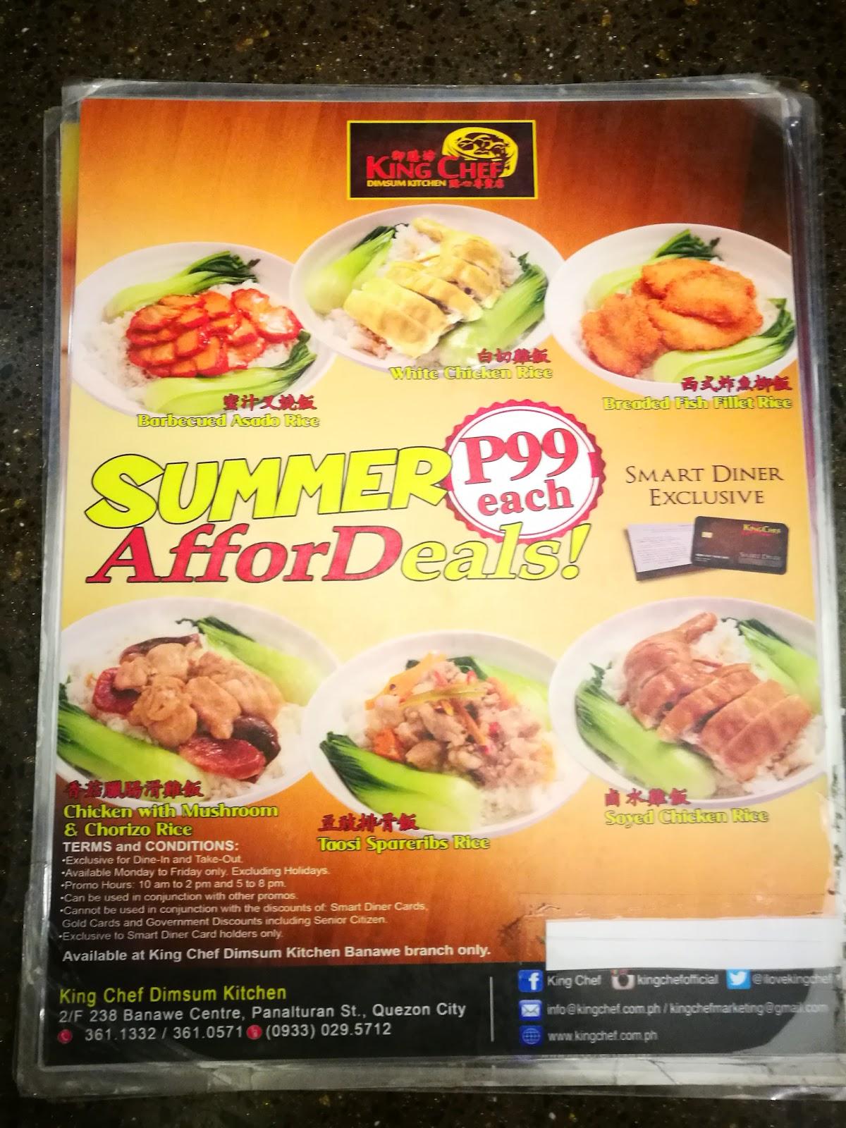 Menu at King Chef Dimsum Kitchen Banawe fast food, Quezon City, 2/F