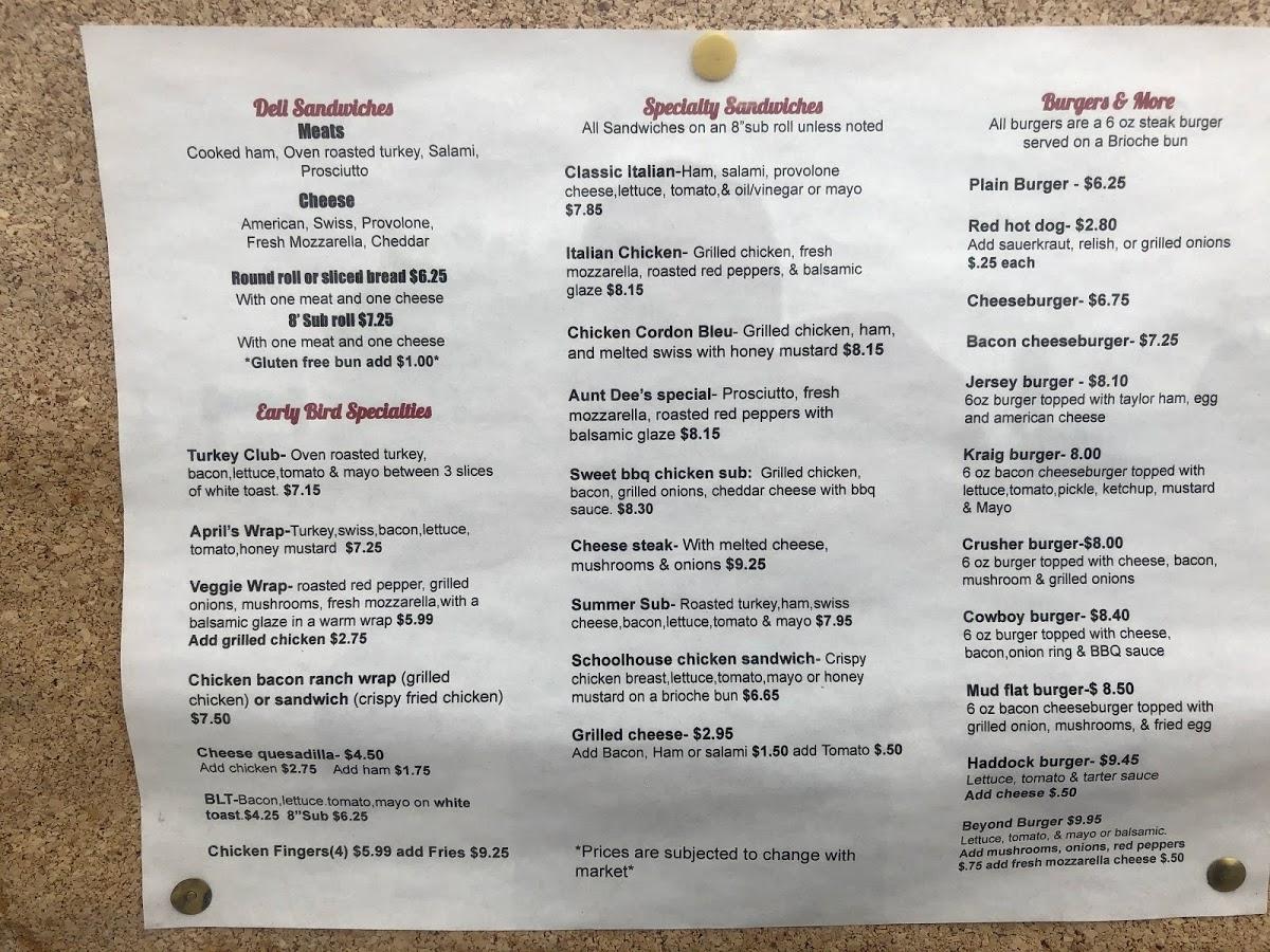 Menu at The Early Bird restaurant, Jonesport, 3 Main St