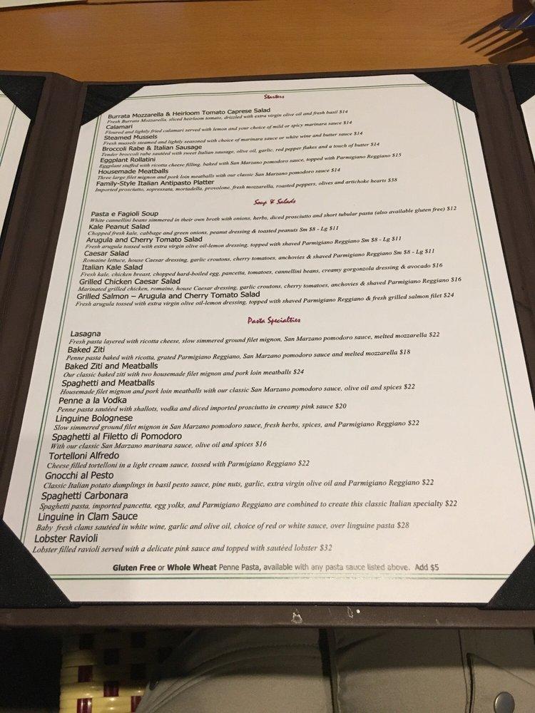 Menu at Trattoria Reggiano Italian Restaurant - Downtown Summerlin, Las ...