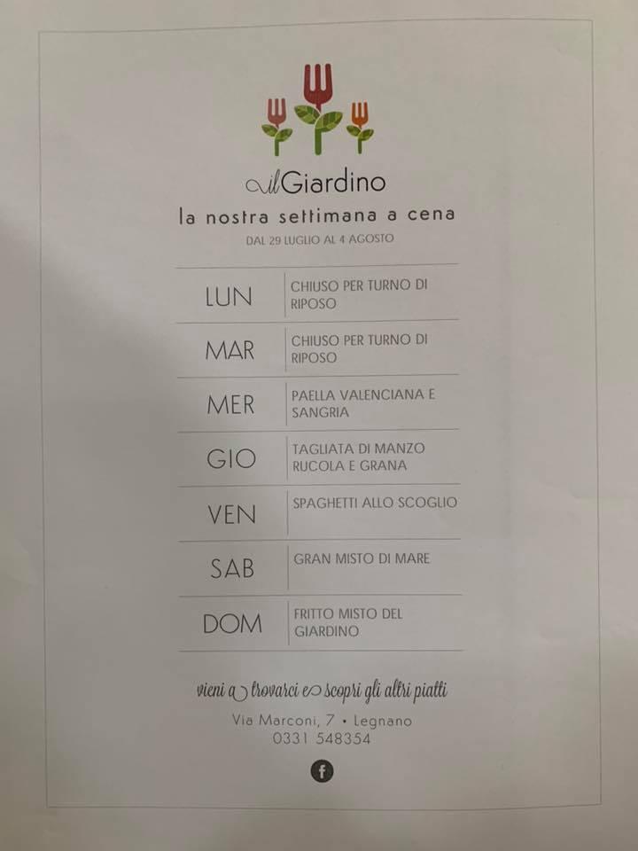 Menu at IL GIARDINO Ristorante self service, Legnano