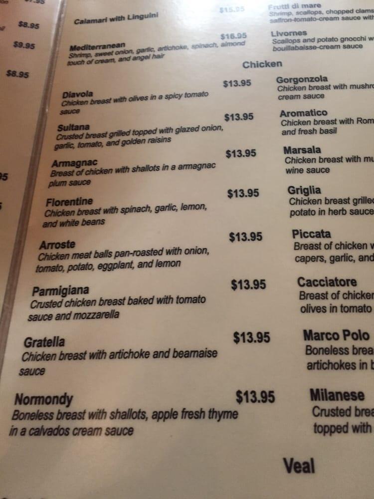 Menu at Caffe Gazelle restaurant, Huntington Beach