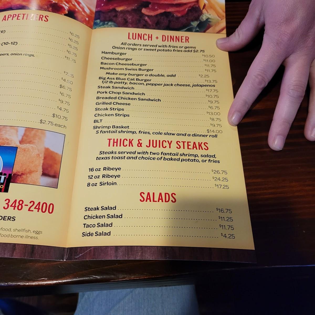 Menu at Blue Cat Bar & Grill, Huntley
